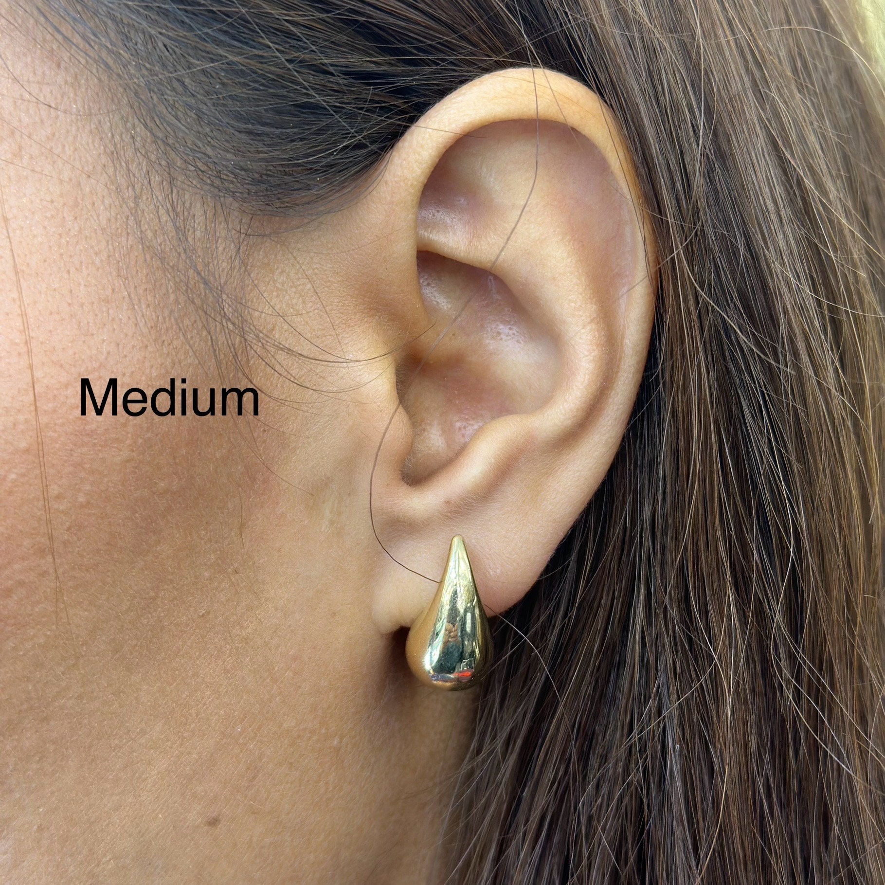 Teardrop Earrings, 14K Gold Solid Jewelry, Raindrop Earring, Drop ...