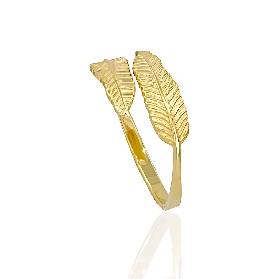 14K Gold Fern Ring, 14k Gold Jewelry - Etsy