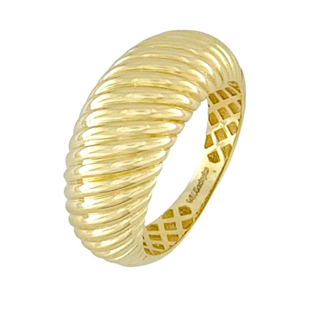 14k Solid Gold Shell Shaped Ring, 14k Gold Jewelry - Etsy