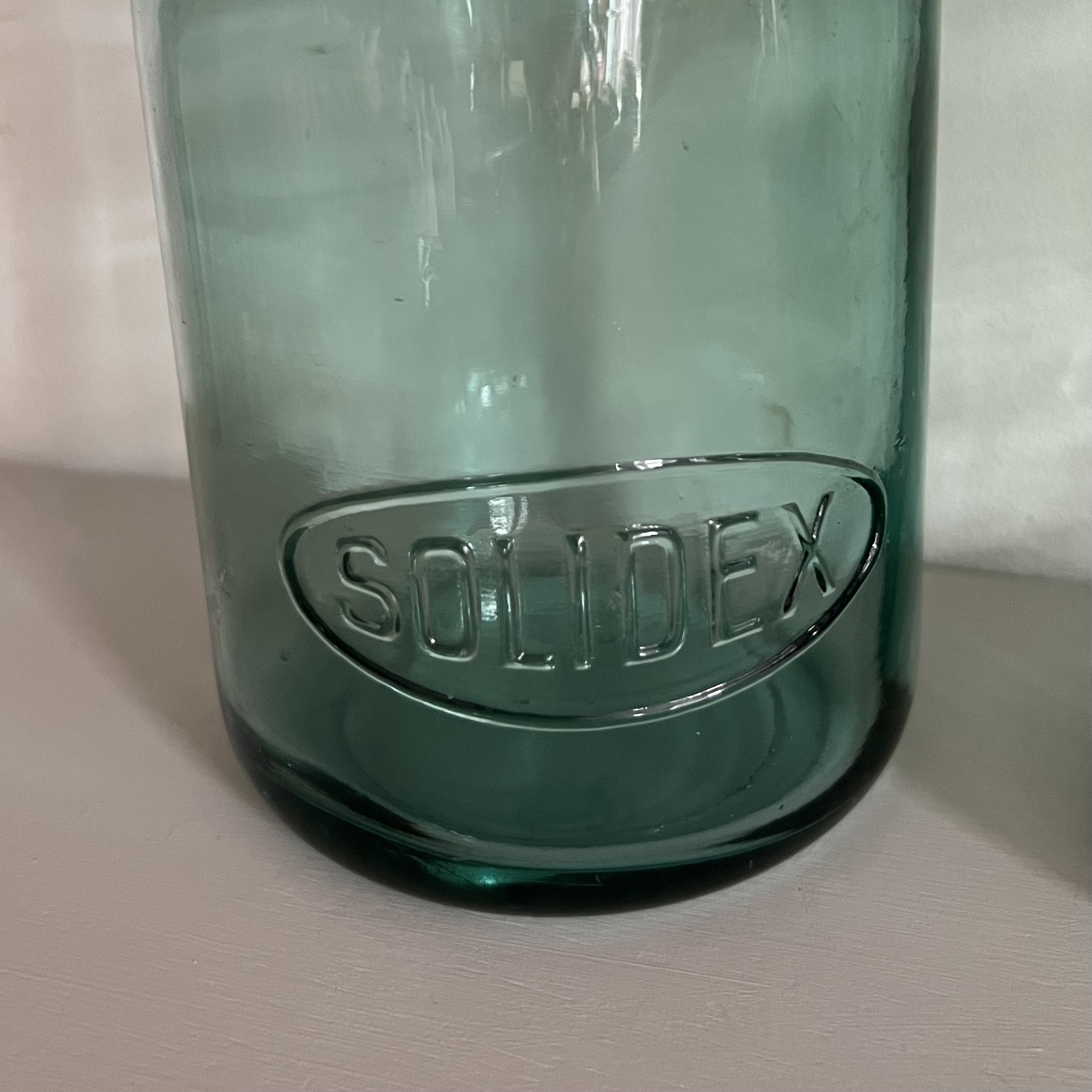 Vintage French Solidex Green Glass Jar/container With Lid 6 Available ...