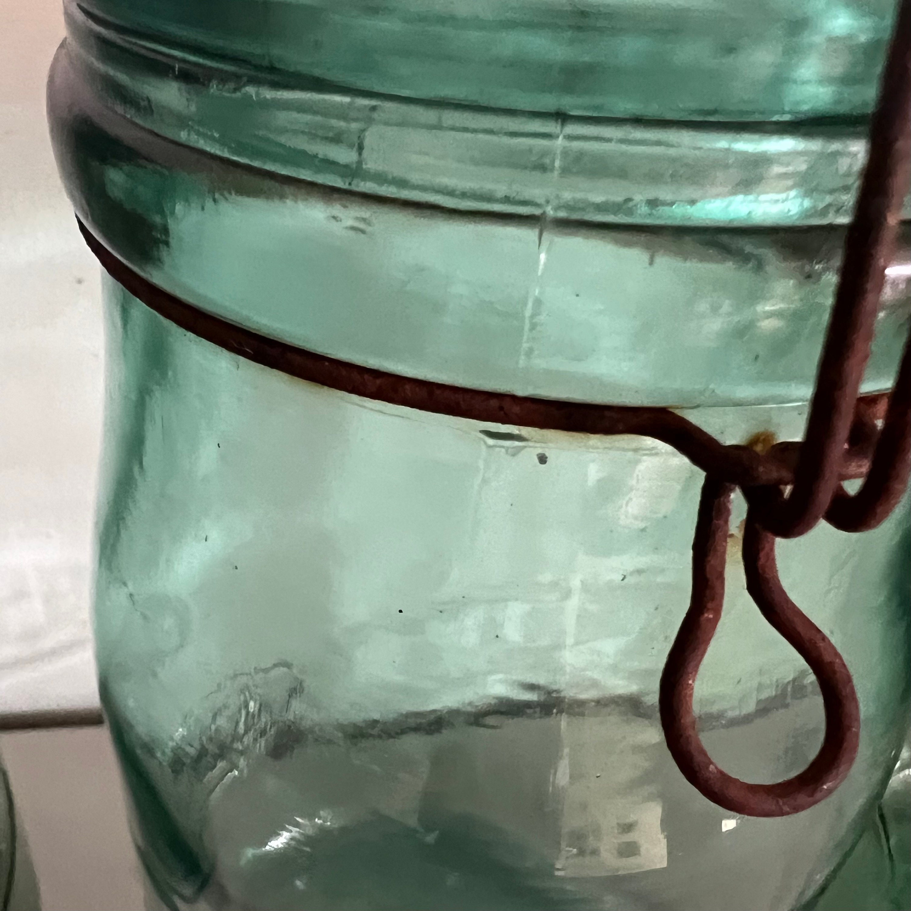 Vintage French Solidex Green Glass Jar/container With Lid 6 Available ...