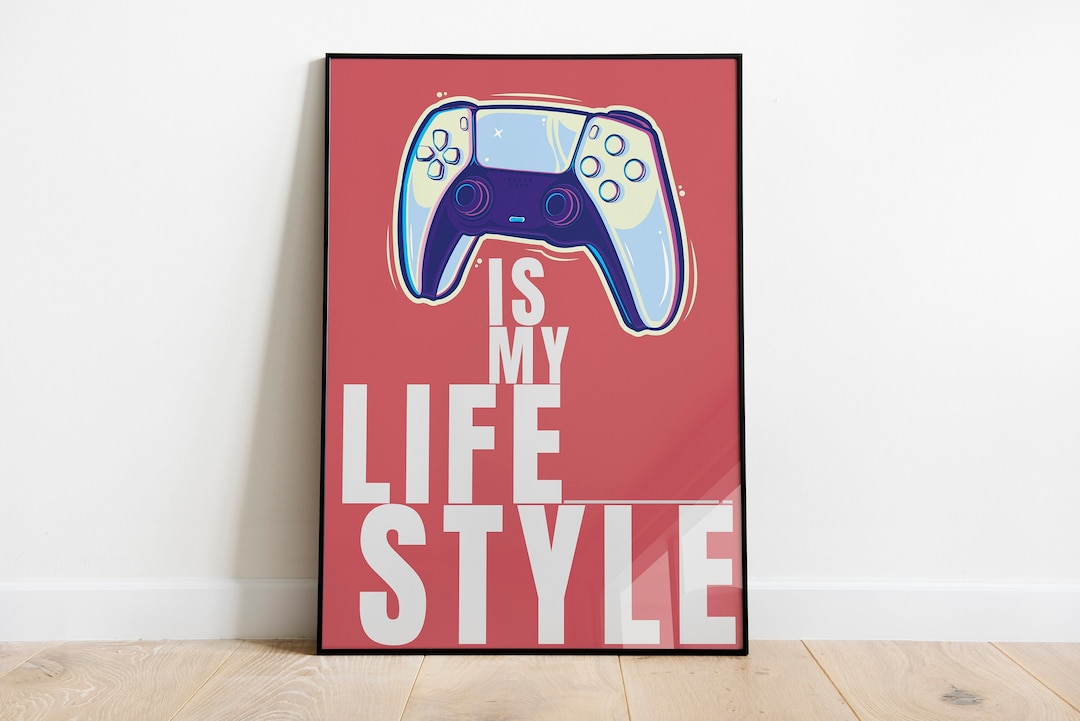 Playstation 5 Digital Poster, PS5 Controller, Gaming Wall Art, Gaming ...