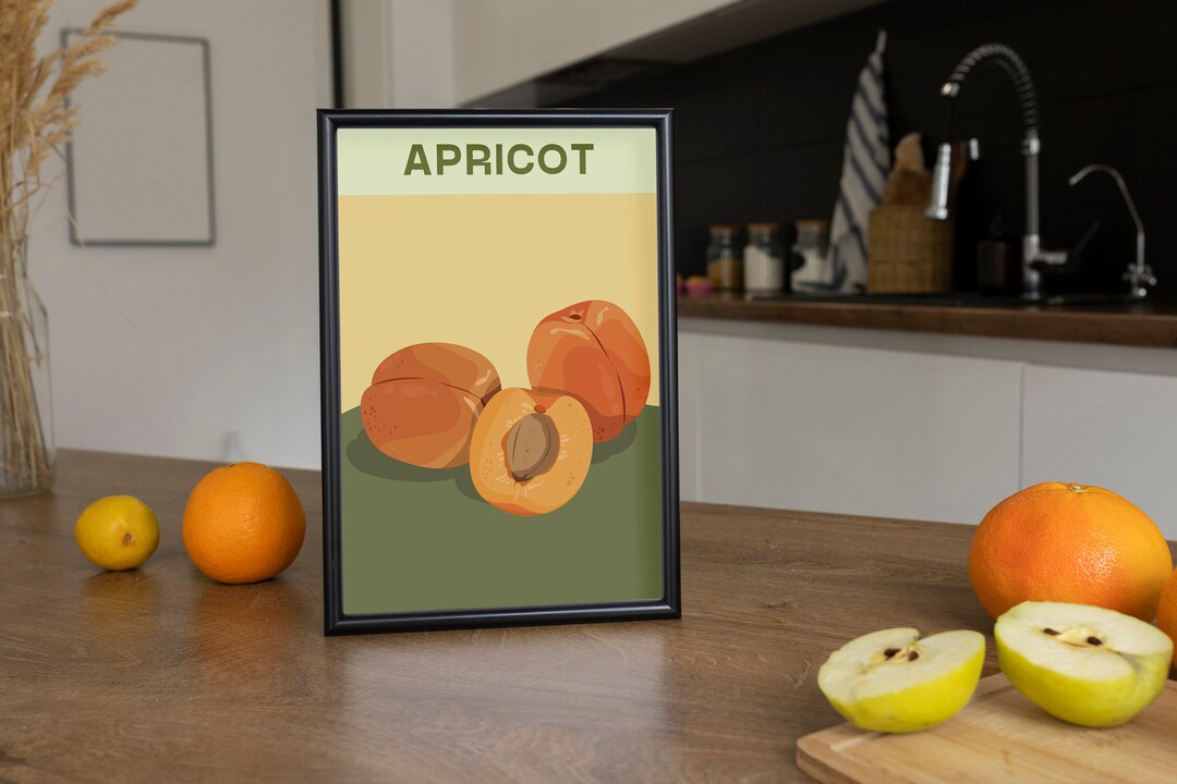 Apricot Kitchen Art Print, Modern Fruit Poster (digital Download) - Etsy