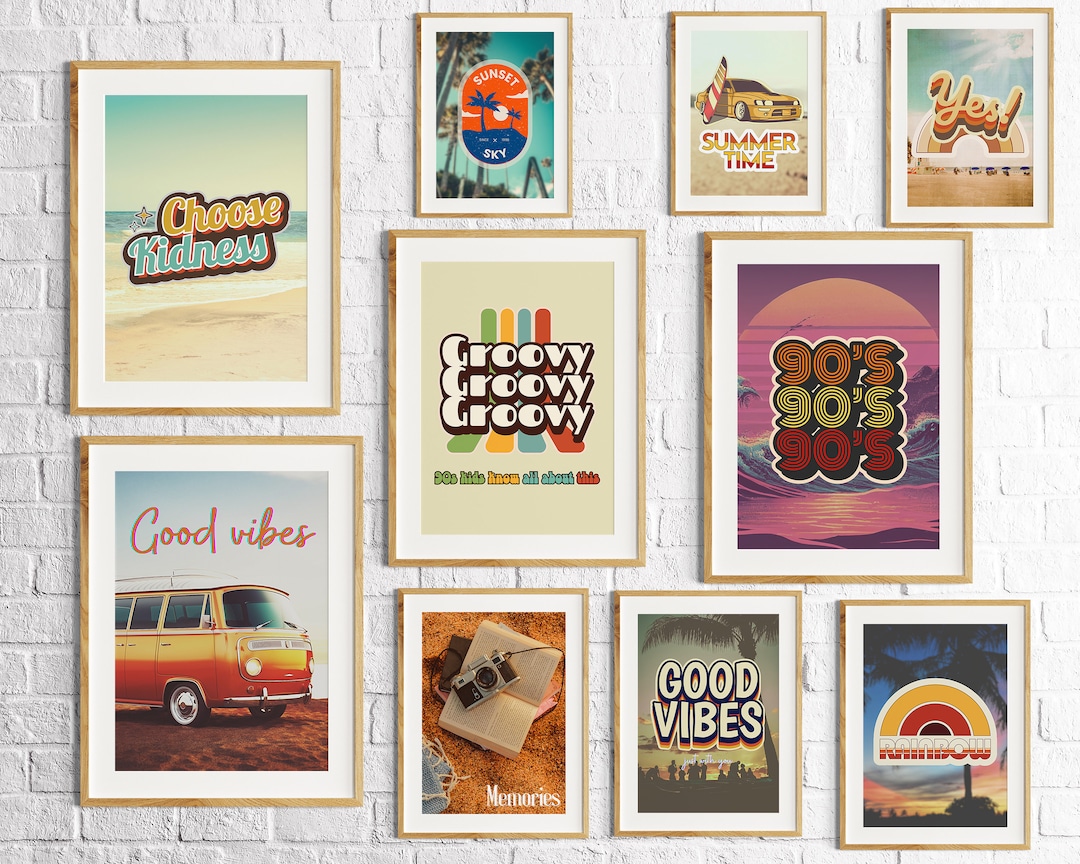 90s Retro Wall Collage Kit, Summer Vibes Art Prints (digital Download ...