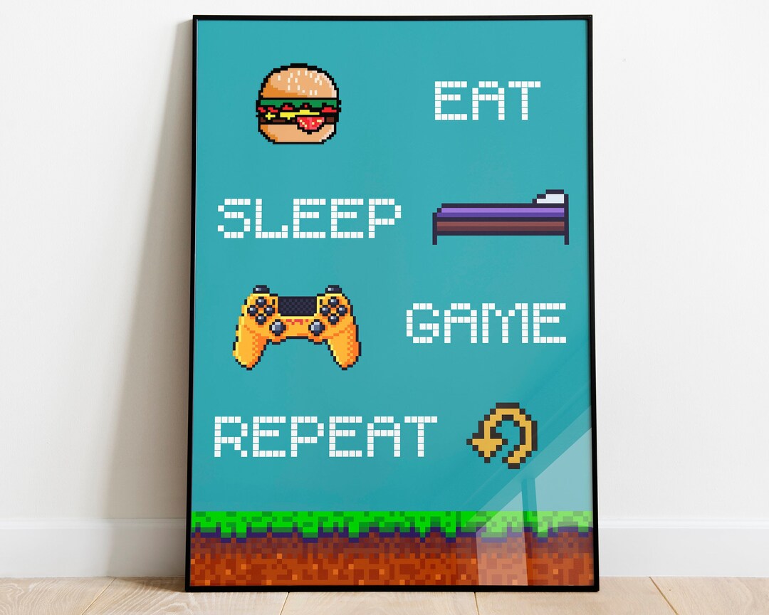 Pixel Gaming Poster, Gaming Decor, Super Mario Digital Art, Gaming Wall ...