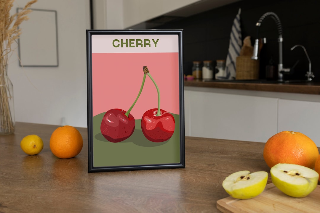 Cherry Kitchen Wall Art, Cherry Fruit Kitchen Poster, Kitchen Prints ...