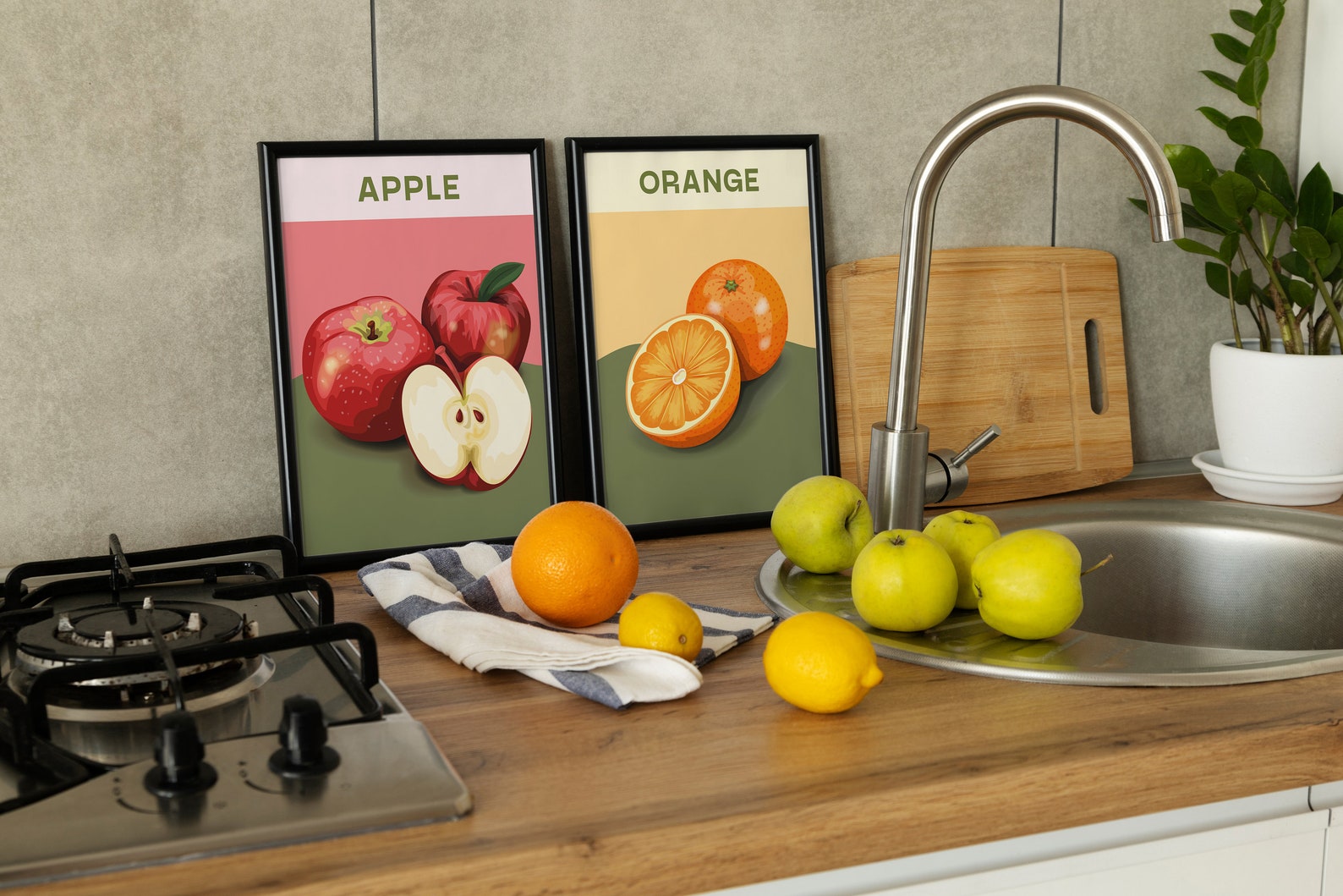 Apple Kitchen Poster, Modern Fruit Wall Art (digital Download) - Etsy