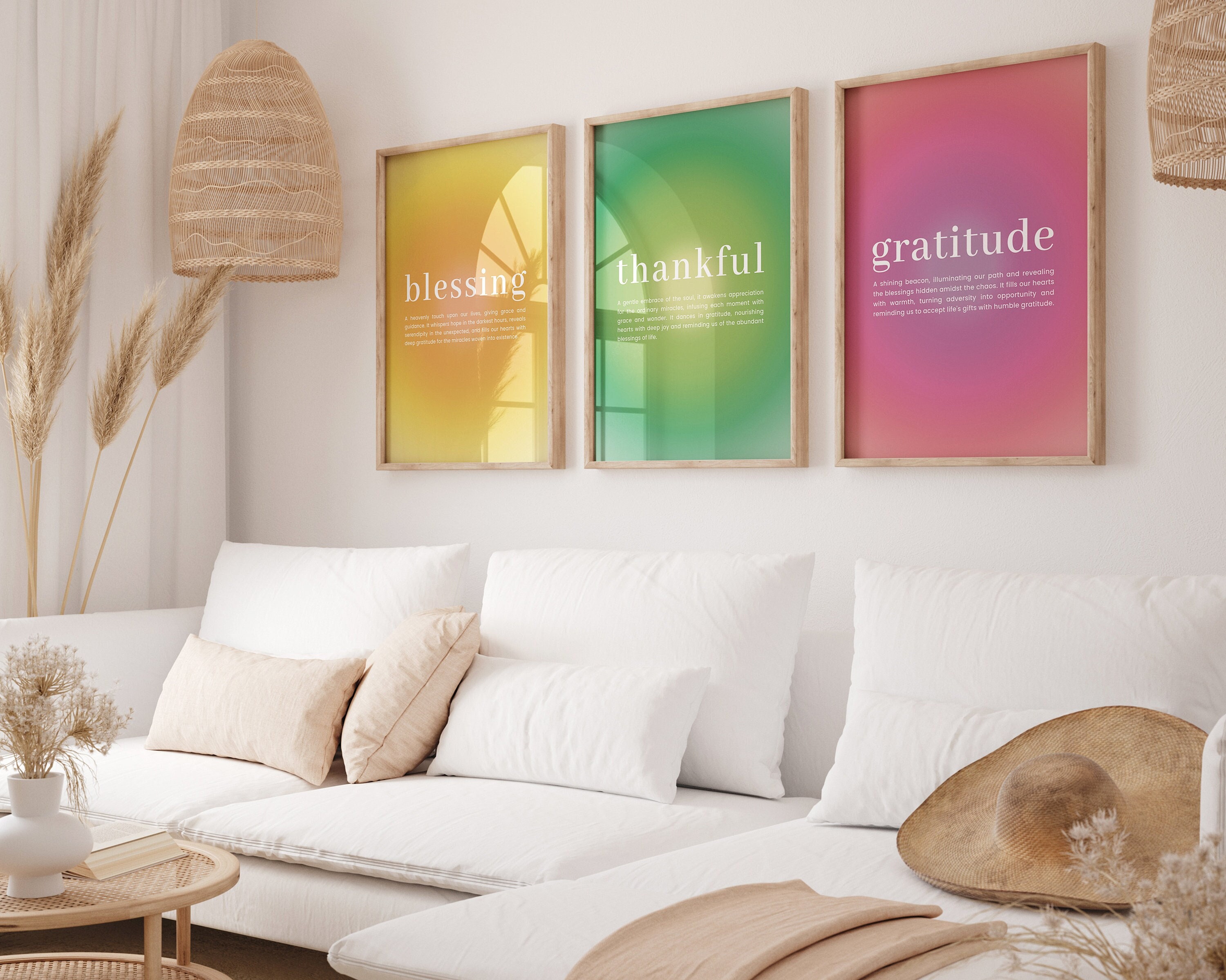 Meditation Quote Art, Chakra Poster, Gratitude Wall Art, Thankful Sign ...