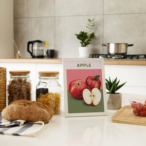 Apple Kitchen Poster, Modern Fruit Wall Art (digital Download) - Etsy
