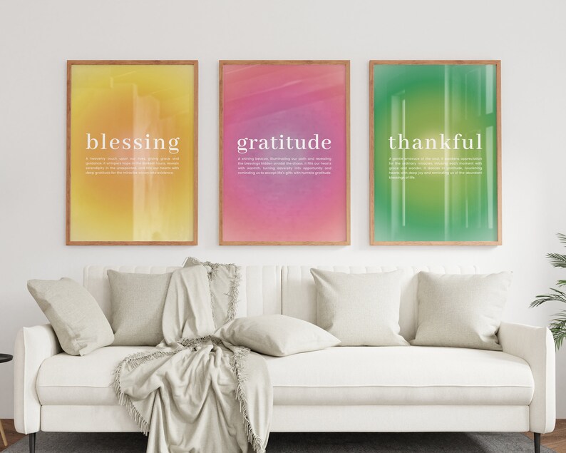 Meditation Quote Art, Chakra Poster, Gratitude Wall Art, Thankful Sign ...