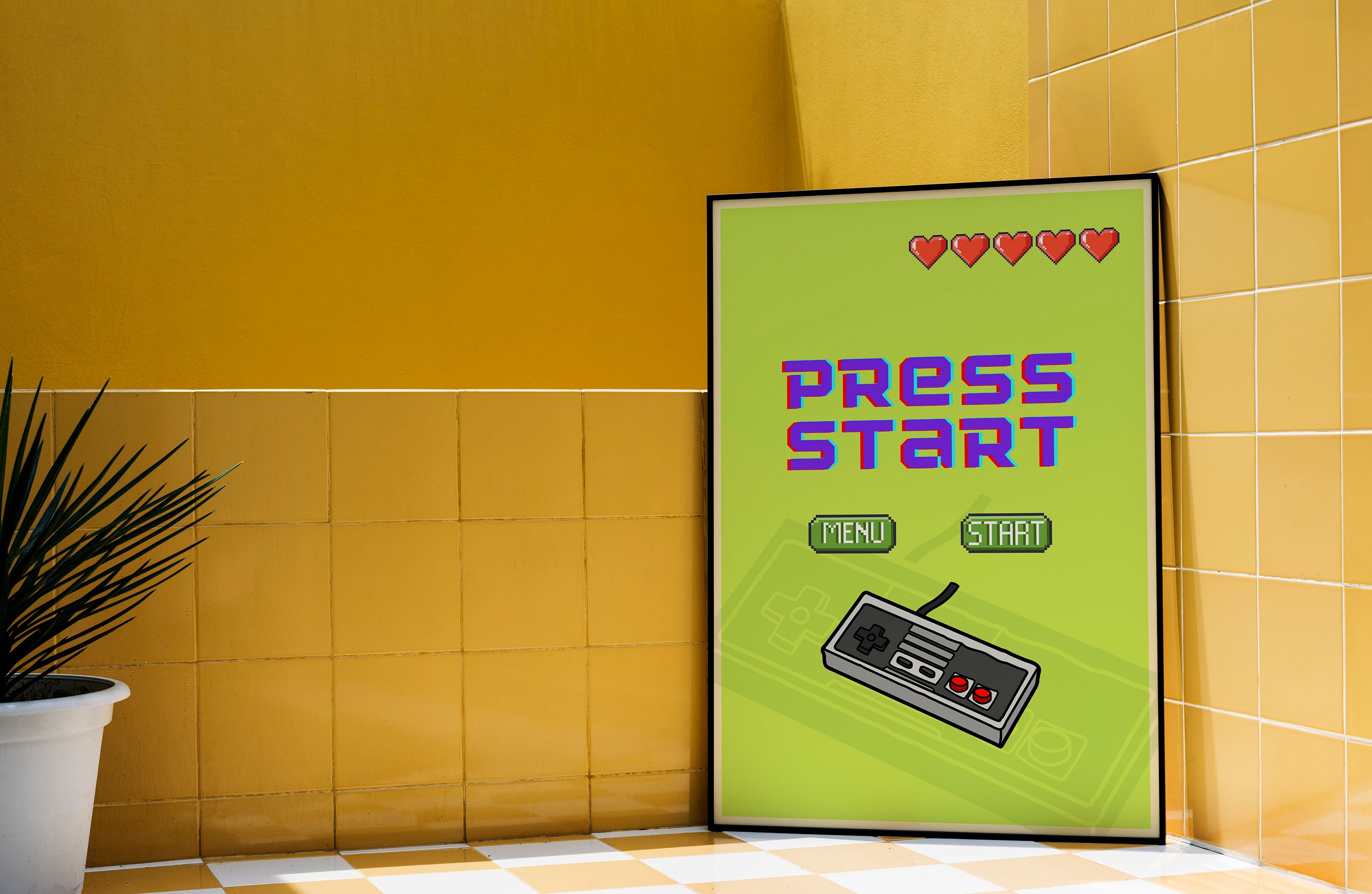 Retro Gamer Poster, Gaming Wall Art, Joystick Poster, Video Game ...