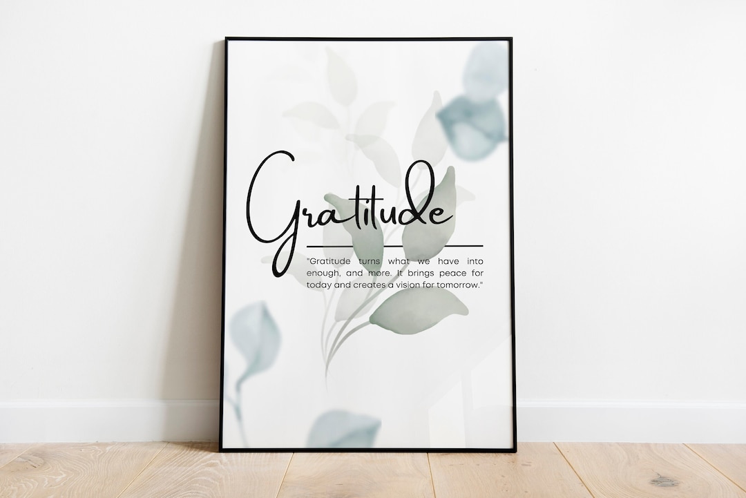 Gratitude Wall Art, Leaf Wall Art, Bedroom Wall Art, Printable Wall Art ...