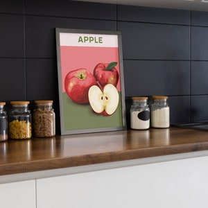 Apple Fruit Kitchen Wall Art, Apple Kitchen Poster, Kitchen Prints ...
