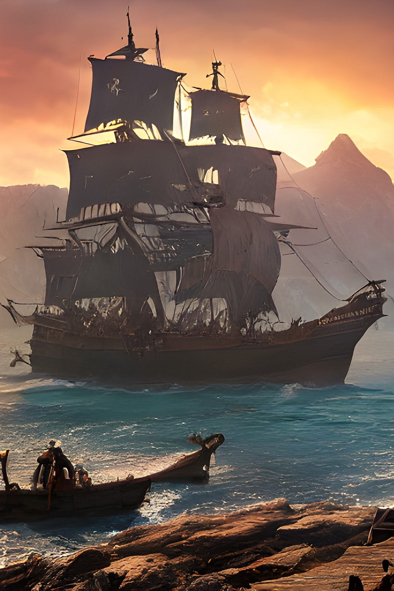 Digital Art Pirate Ship Instant Download and Print - Etsy