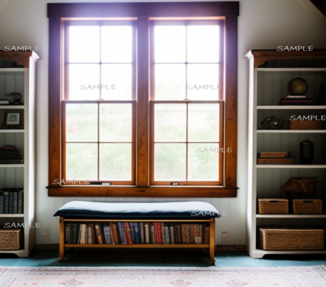 Virtual Backgrounds Home Office Rustic Digital Background - Etsy