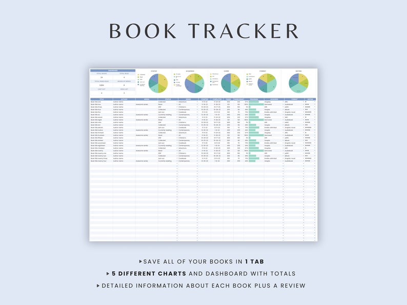 Book Tracker Spreadsheet Book Review Template Reading Tracker Reading ...