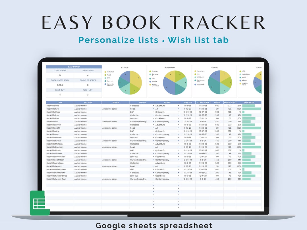 Book Tracker Spreadsheet Book Review Template Reading Tracker Reading ...