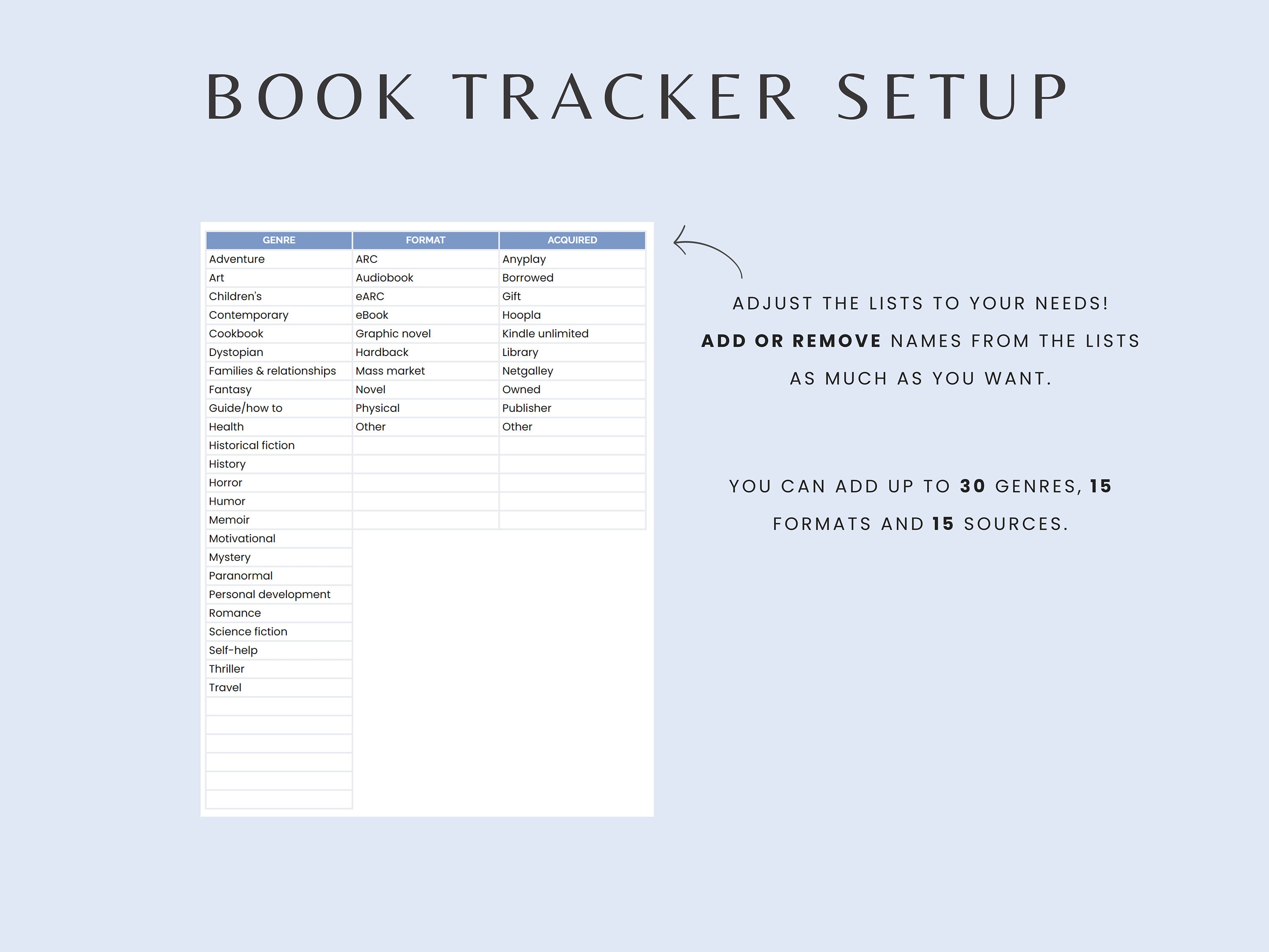 Book Tracker Spreadsheet Book Review Template Reading Tracker Reading ...