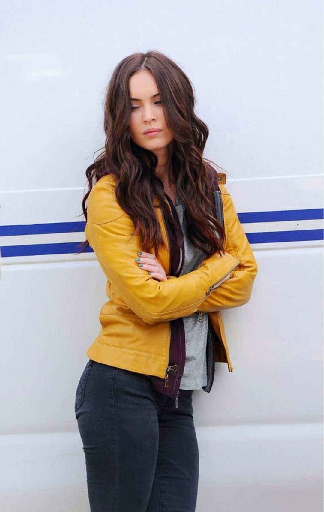 Yellow Leather Jacket Megan Fox