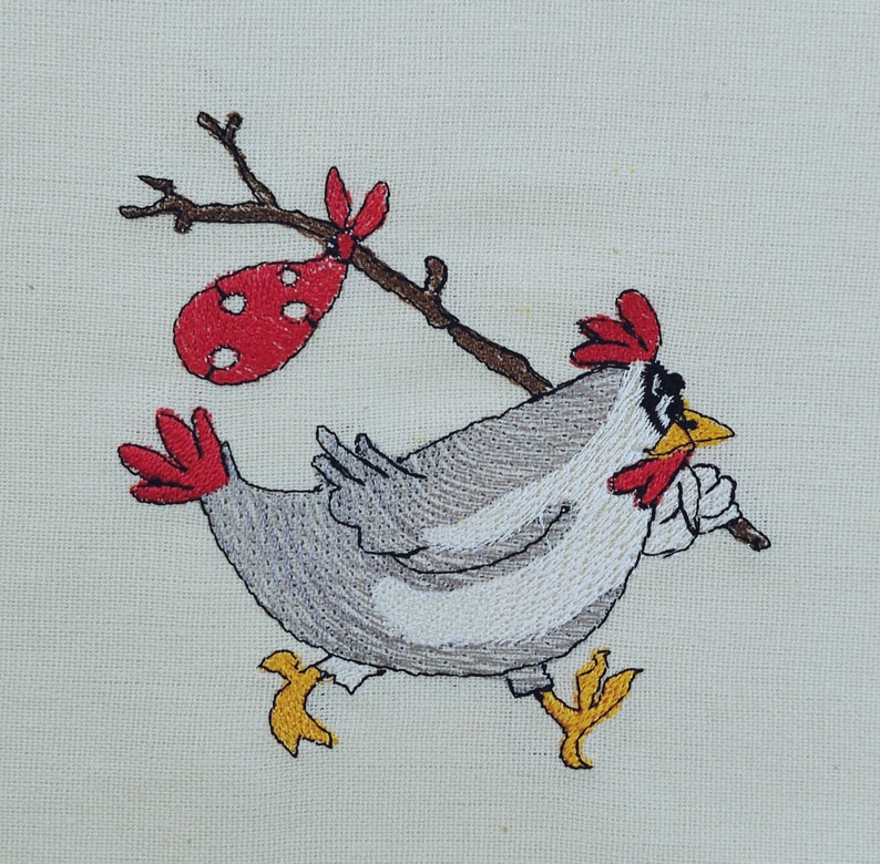 Hen Machine Embroidery, Tablecloth Pattern, Romantic Theme, Easter ...
