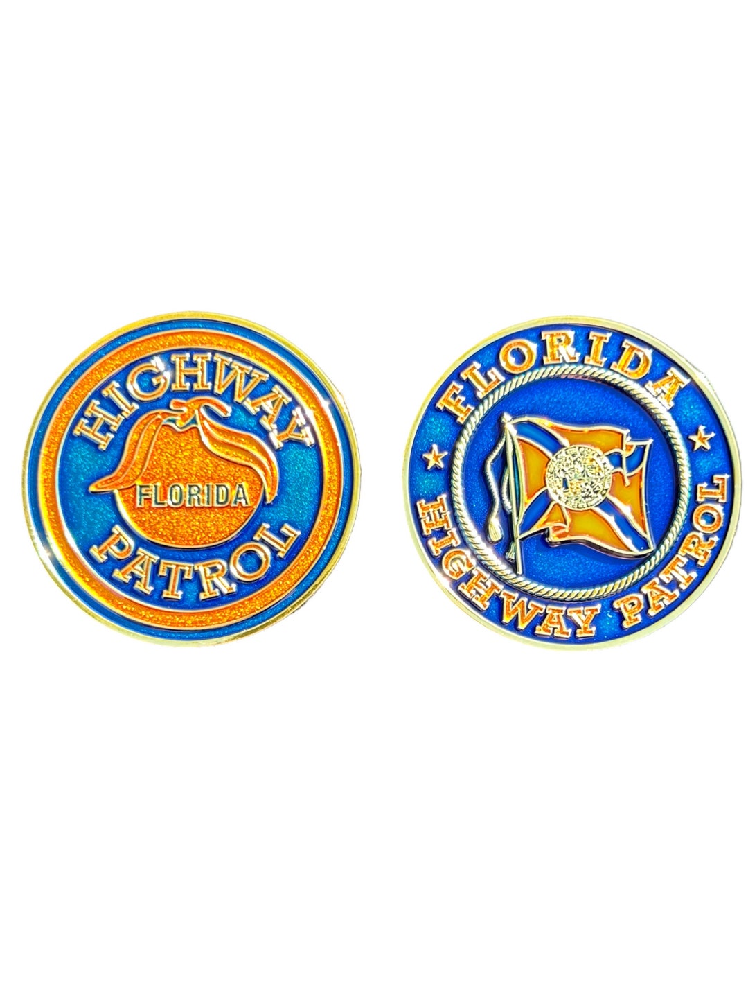Florida Highway Patrol Orange & Blue Door Decal and Shoulder Patch ...
