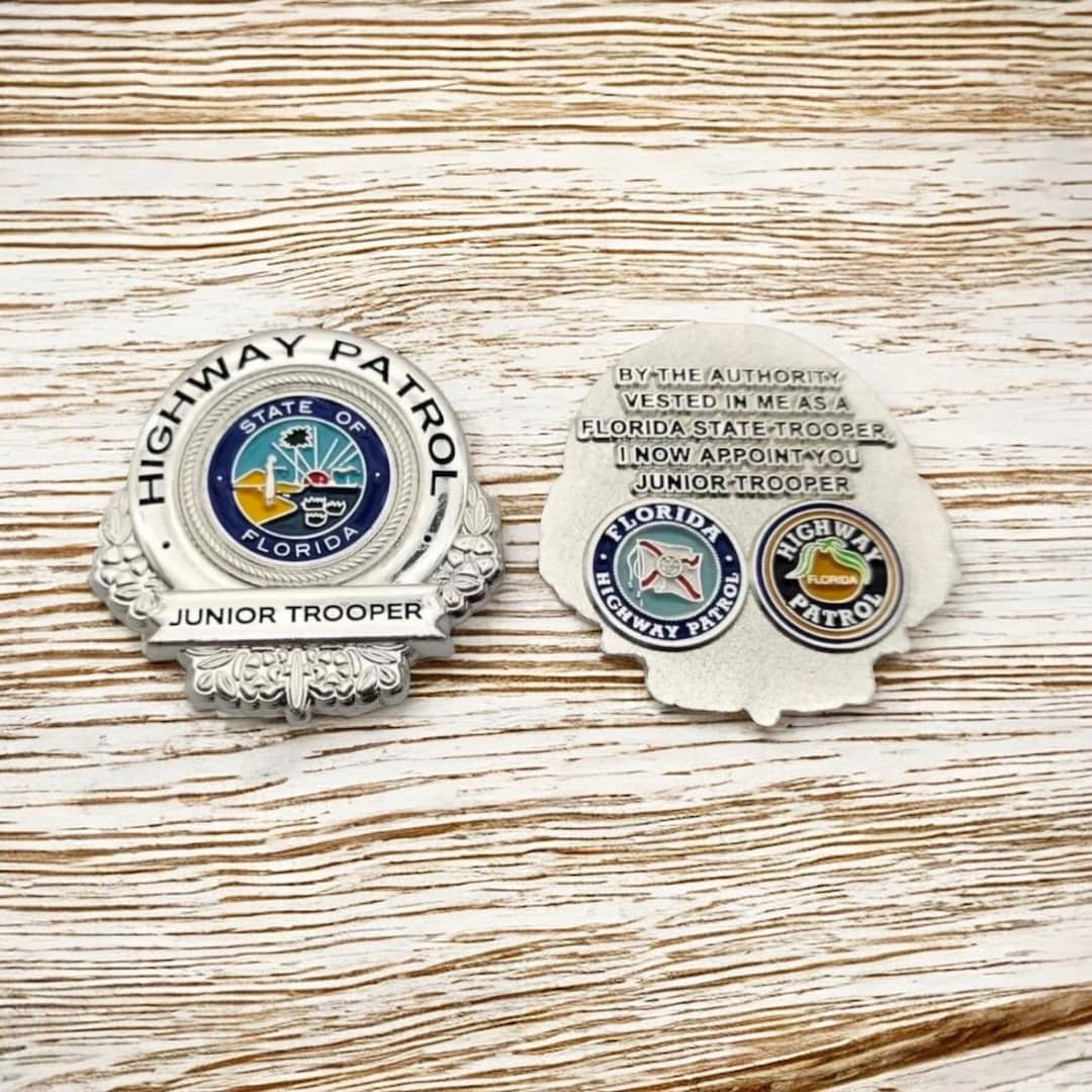Florida Highway Patrol FHP Junior Trooper Badge Challenge Coin Officer ...