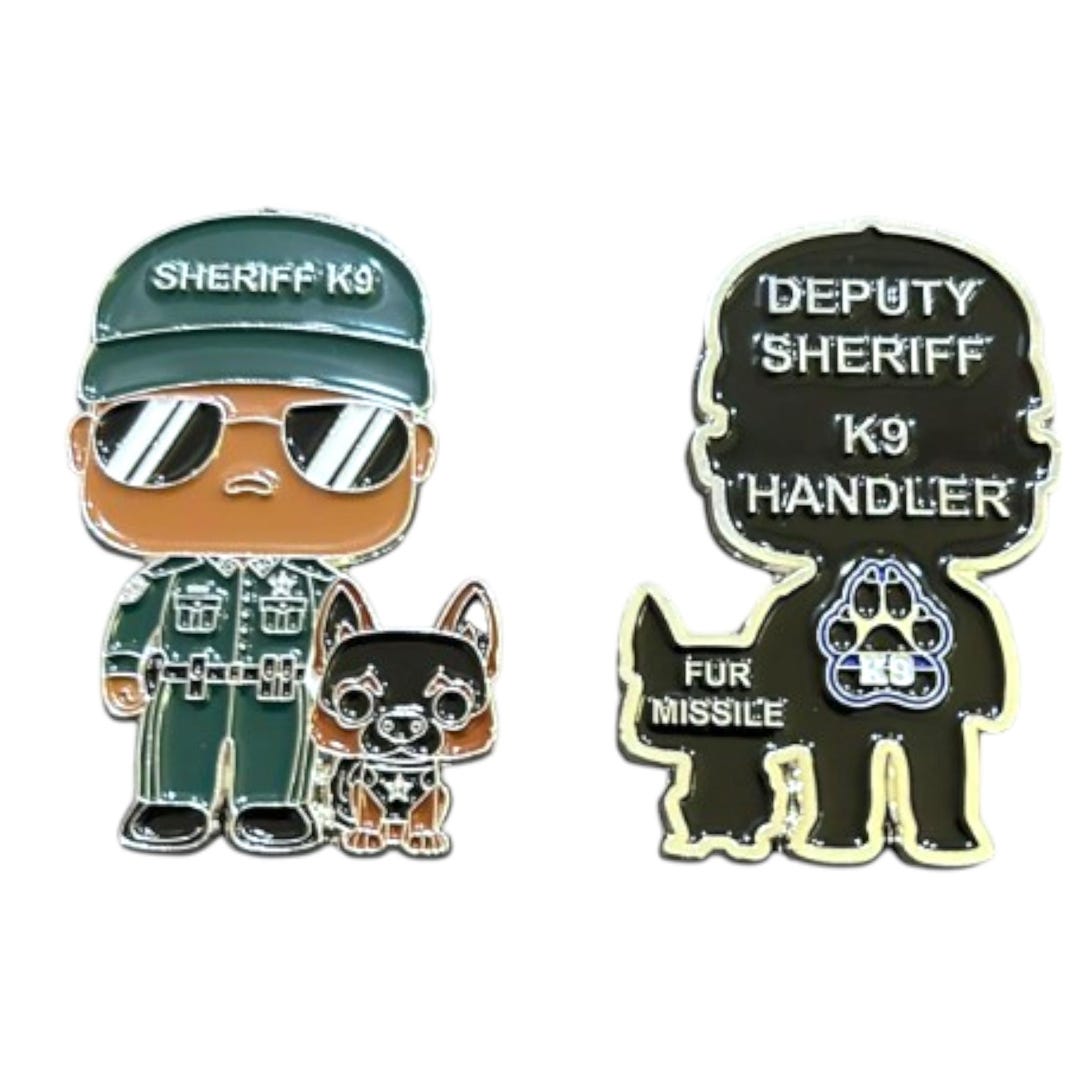 Deputy Sheriff K9 Handler Challenge Coin V2 - Funko Pop Style - Etsy