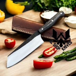 Hand Forged Japanese Style Kitchen Chef Knife, Handmade Kitchen Knives, Damascus Chef Knives ...