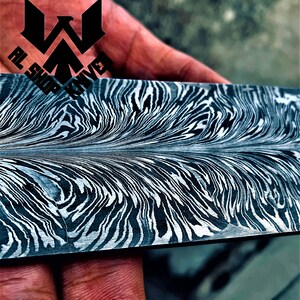 Feather Pattern Damascus Steel Billet, Damascus Bar, Damascus Steel ...