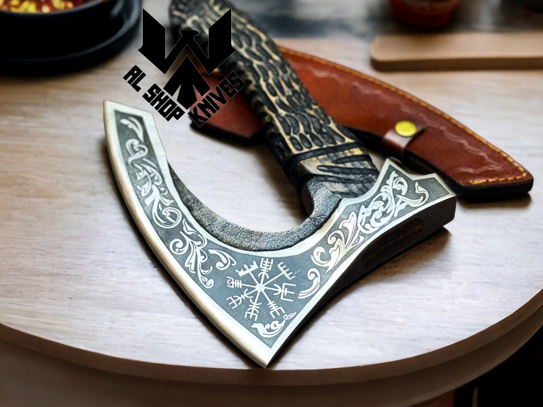 Handmade Pizza Cutter Axe, Viking Axe, Viking Hatchet, Ulu Knife, Pizza ...