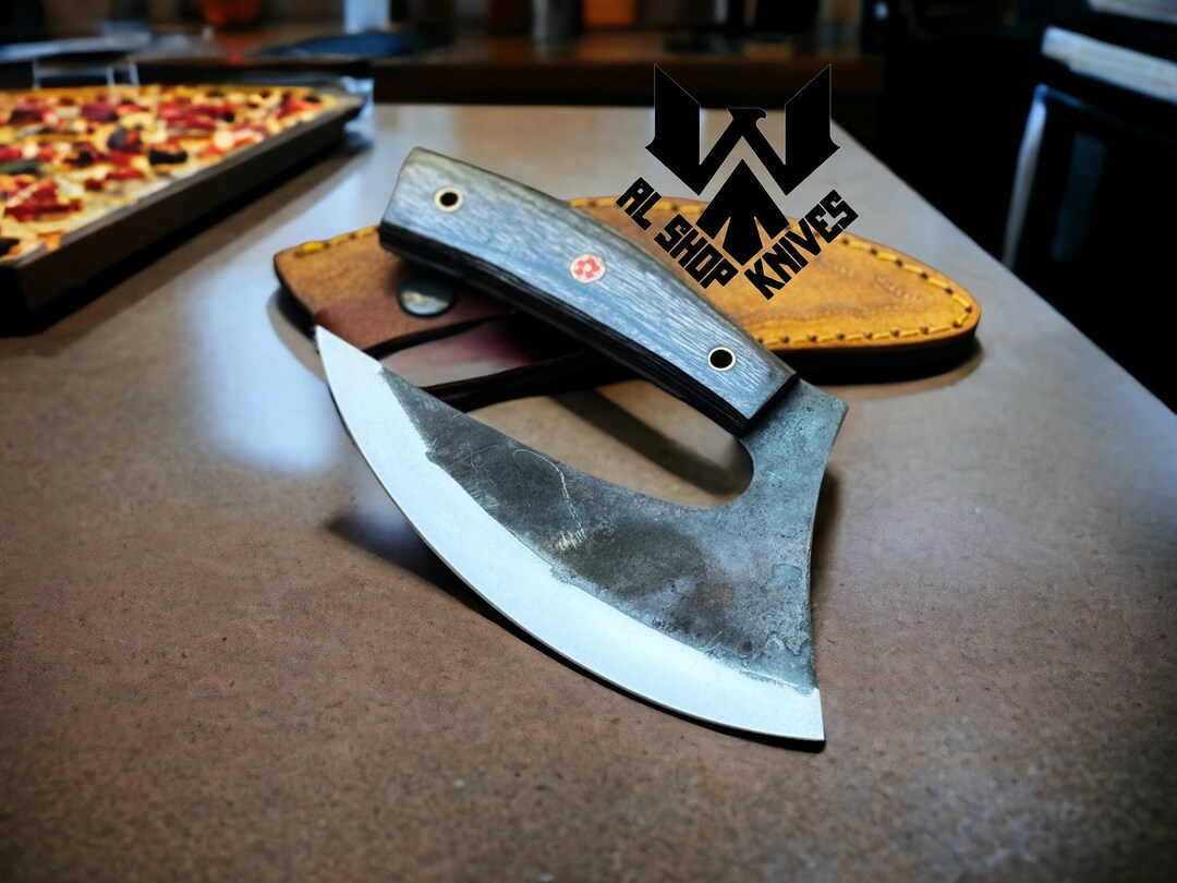 Handmade Full Tang D2 Steel Pizza Cutter Ulu Knife, Hand Forged Kitchen Chef Knives, Ulu Knives ...