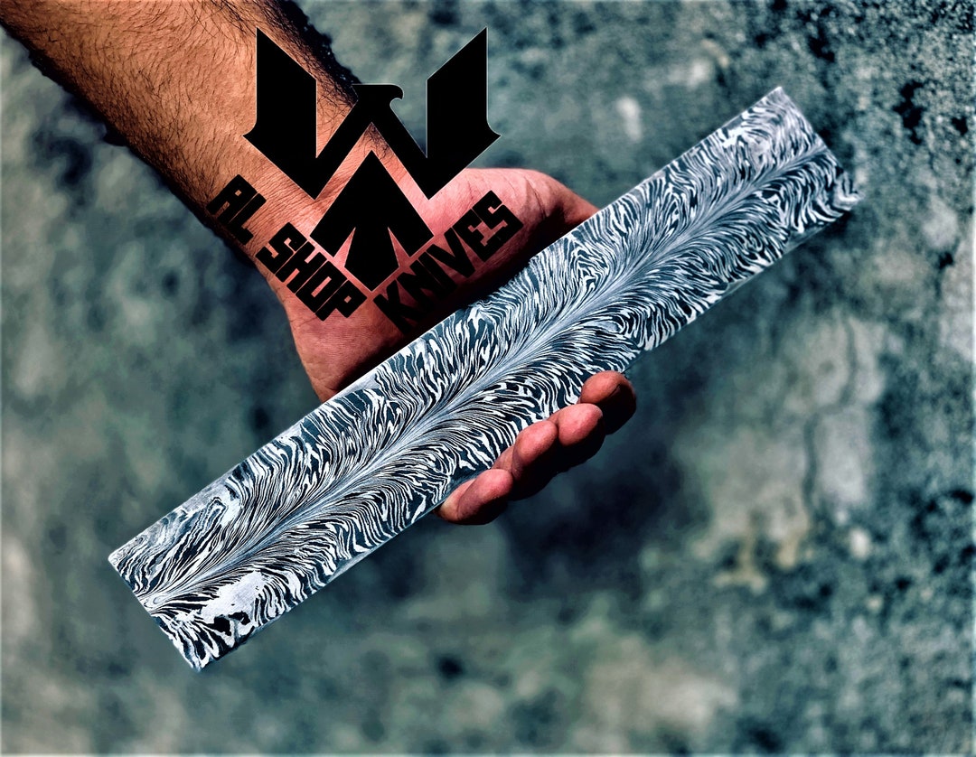 Feather Pattern Damascus Steel Billet, Damascus Bar, Damascus Steel ...