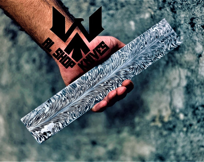 Feather Pattern Damascus Steel Billet, Damascus Bar, Damascus Steel ...