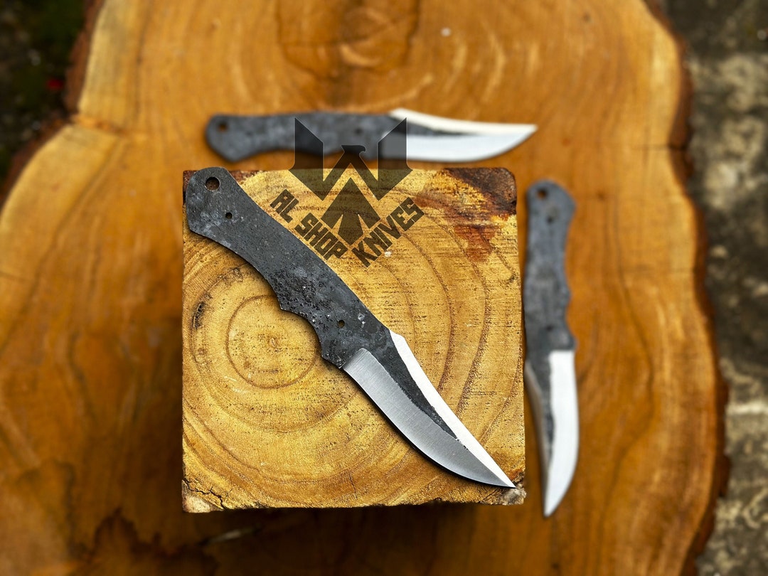 1095 Carbon Steel Full Tang Handmade Skinner Knife Blank Blade, Camping ...