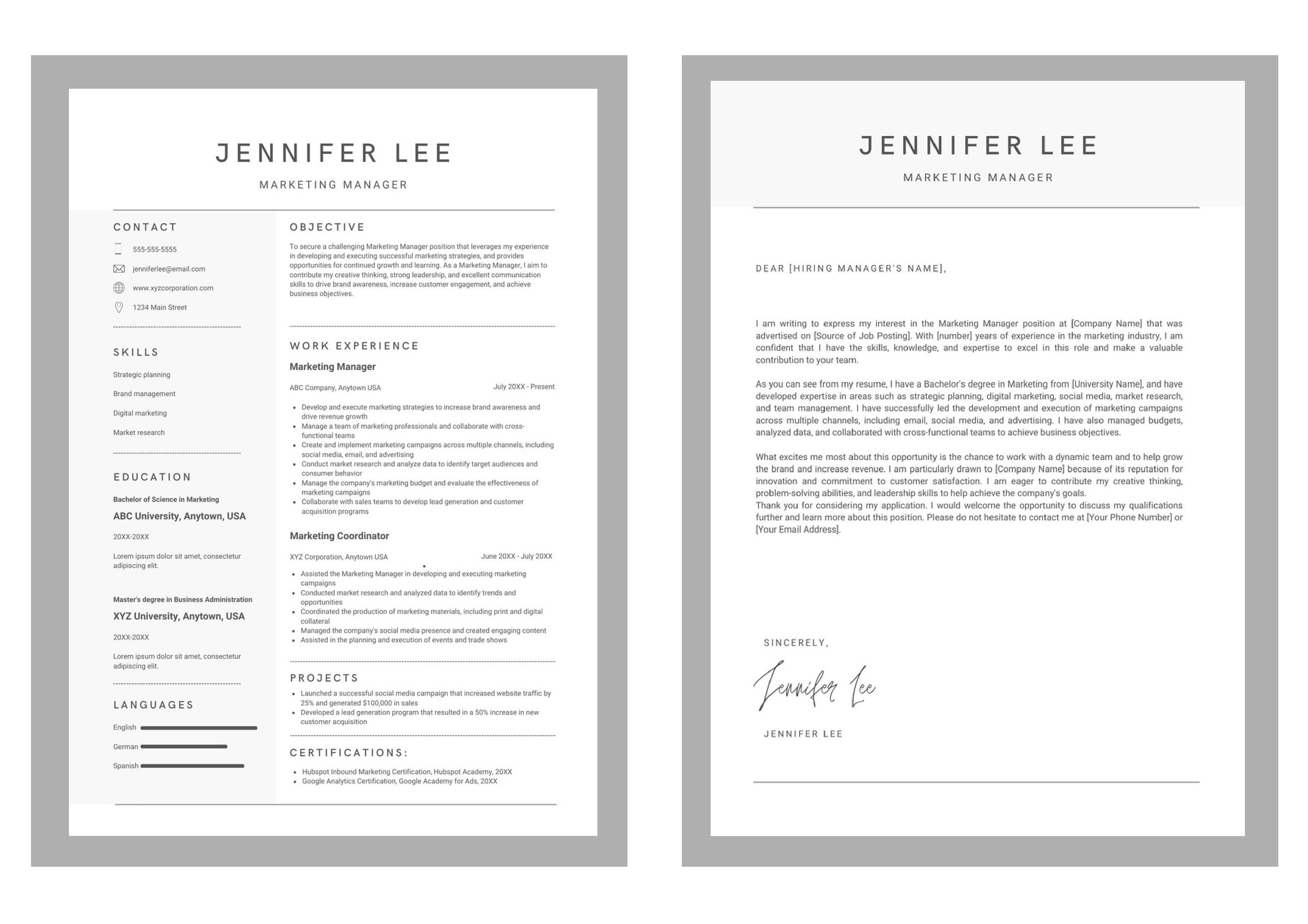 Resume Job Application Letter, Executive Resume Template, Professional ...