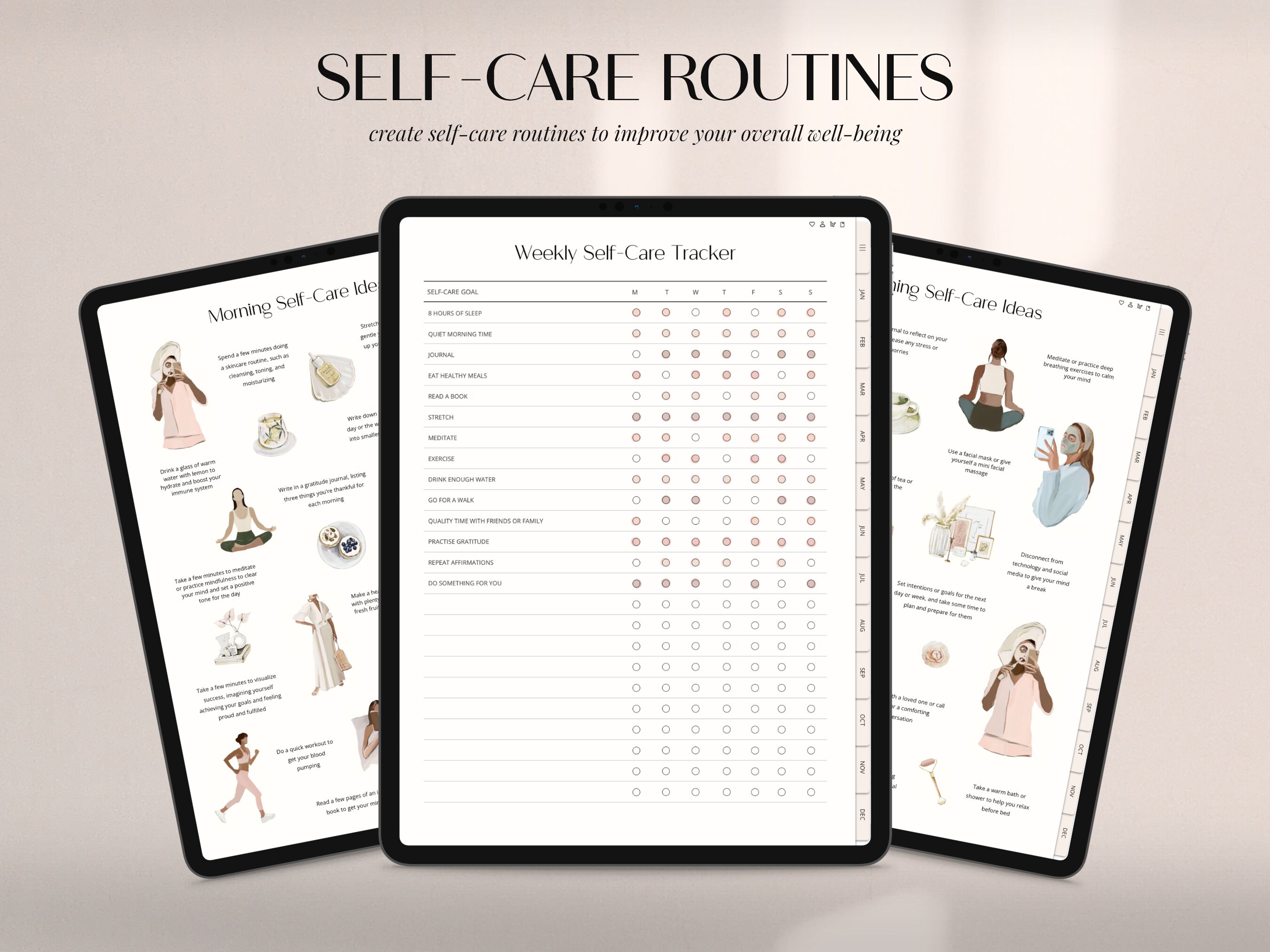 Self Care Planner | 480+ Self-care Pages | Digital Self-care Journal ...
