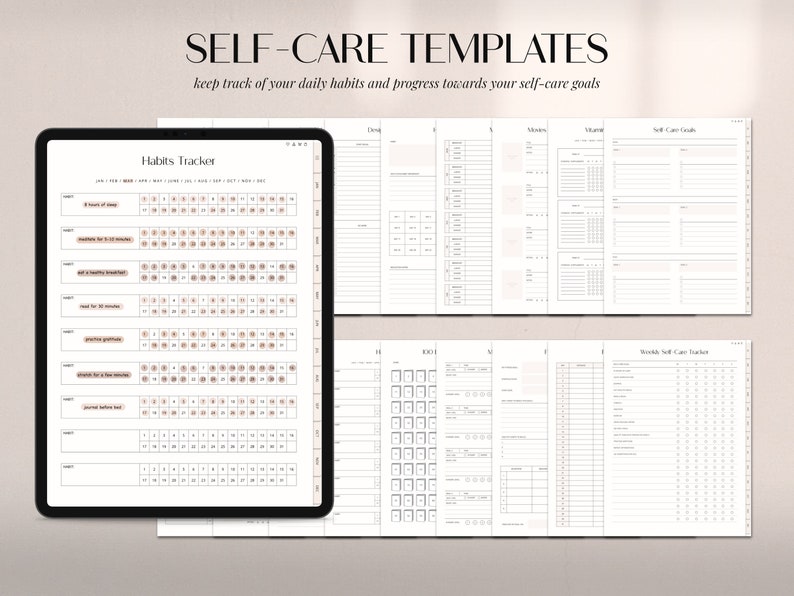 Self Care Planner | 480+ Self-care Pages | Digital Self-care Journal ...