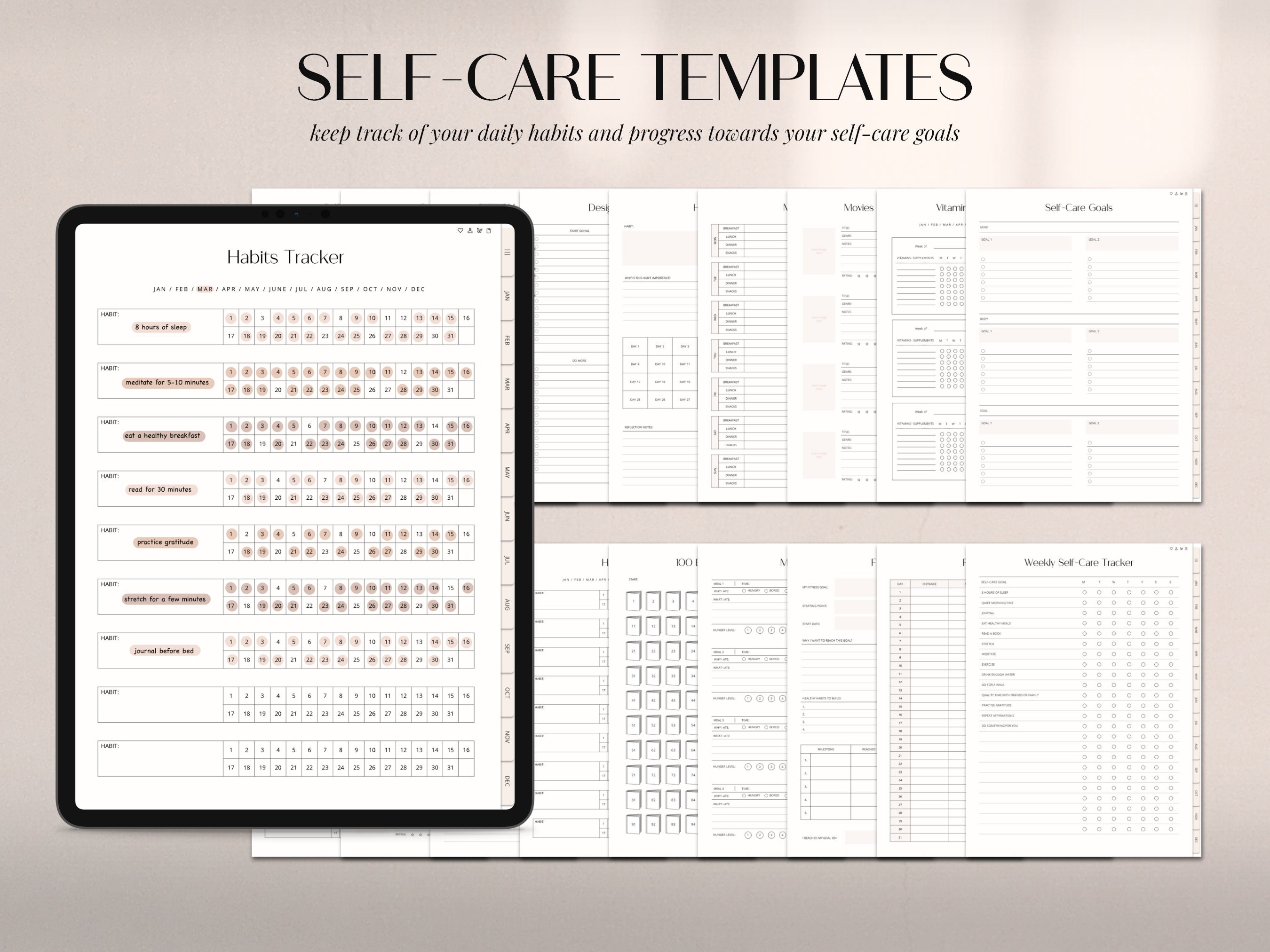 Self Care Planner | 480+ Self-care Pages | Digital Self-care Journal ...