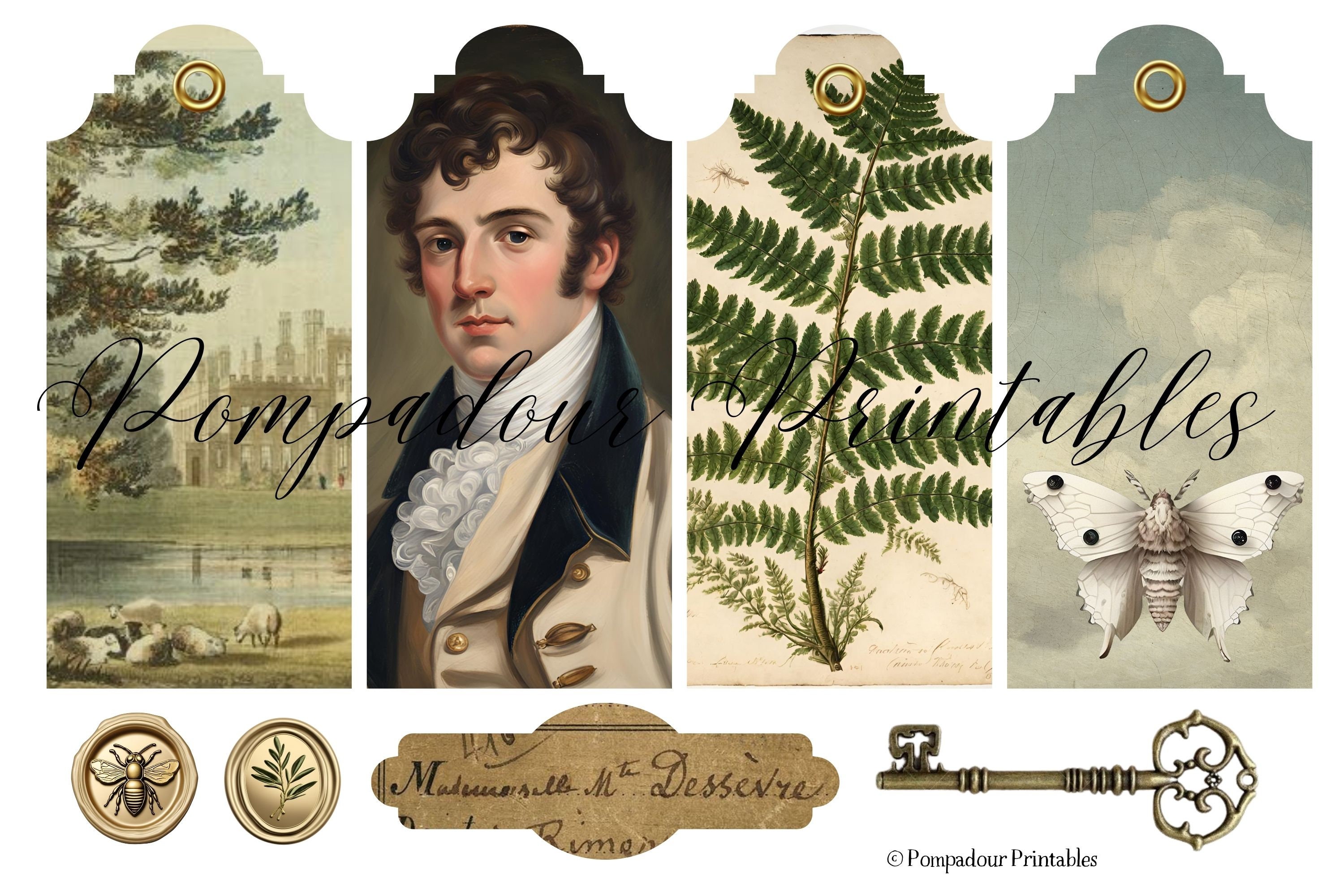 Regency Gentlemen Ephemera Kit, Mr Darcy Junk Journal Kit, A4 Jpeg ...