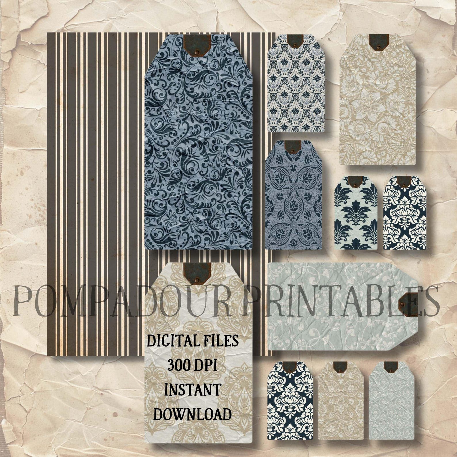 DIGITAL Antique Industrial Labels and Tags Digital Collage Sheet ...