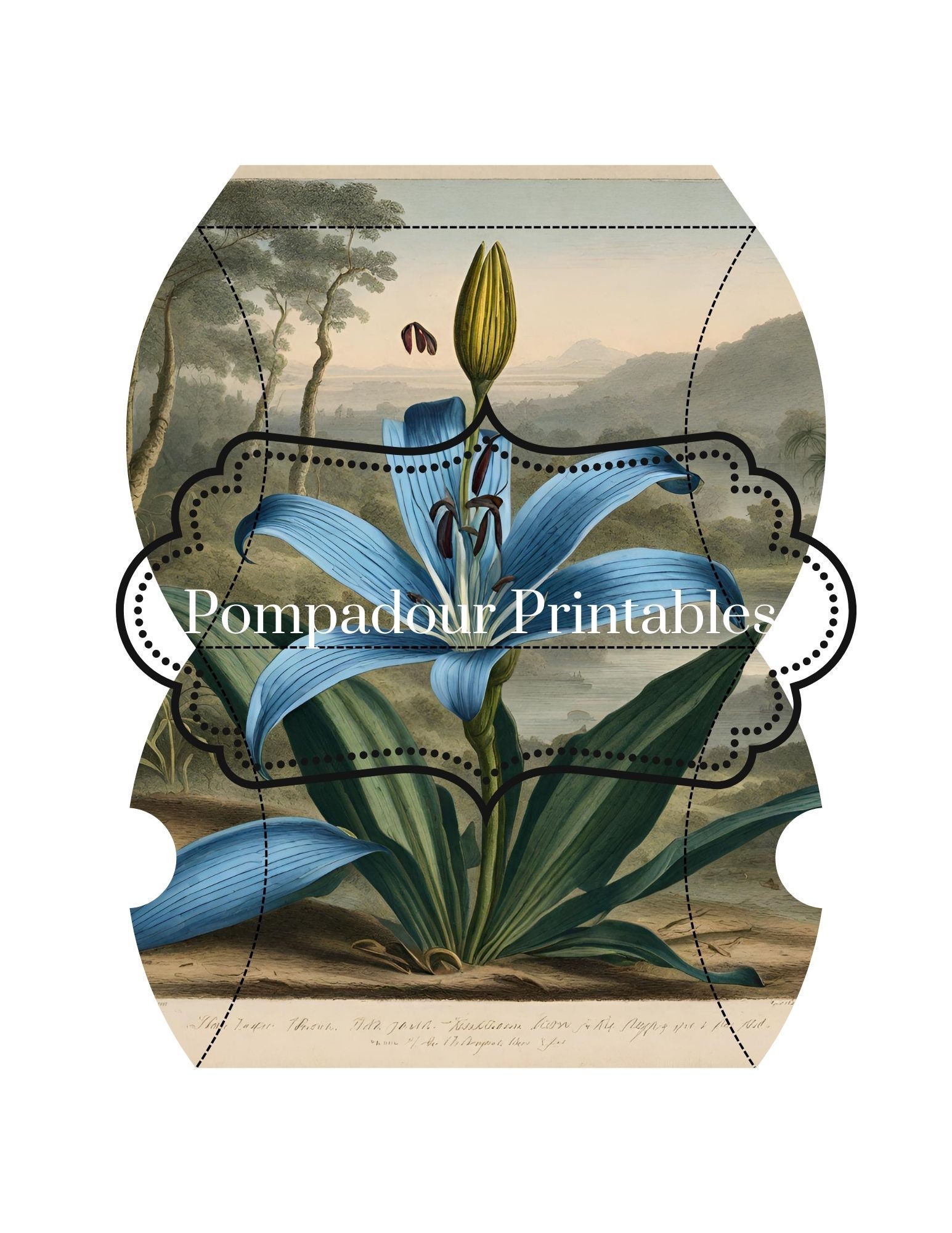 Printable Boxes With Vintage Lilies, Digital Printable, Digital Pillow ...