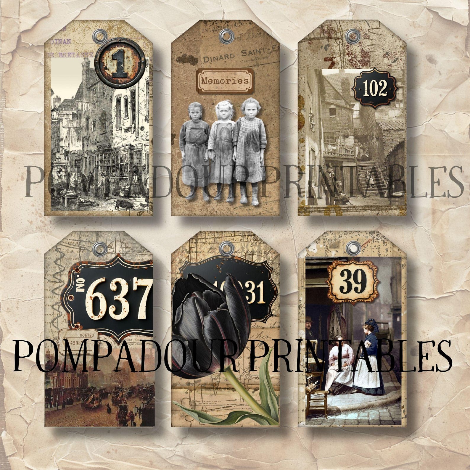 12 Vintage Victorian London Labels , Digital Download, Scrapbooking ...