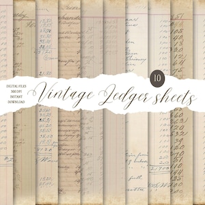 Vintage Ledger Pages - Antique A4 Paper Ephemera (digital Download) - Etsy