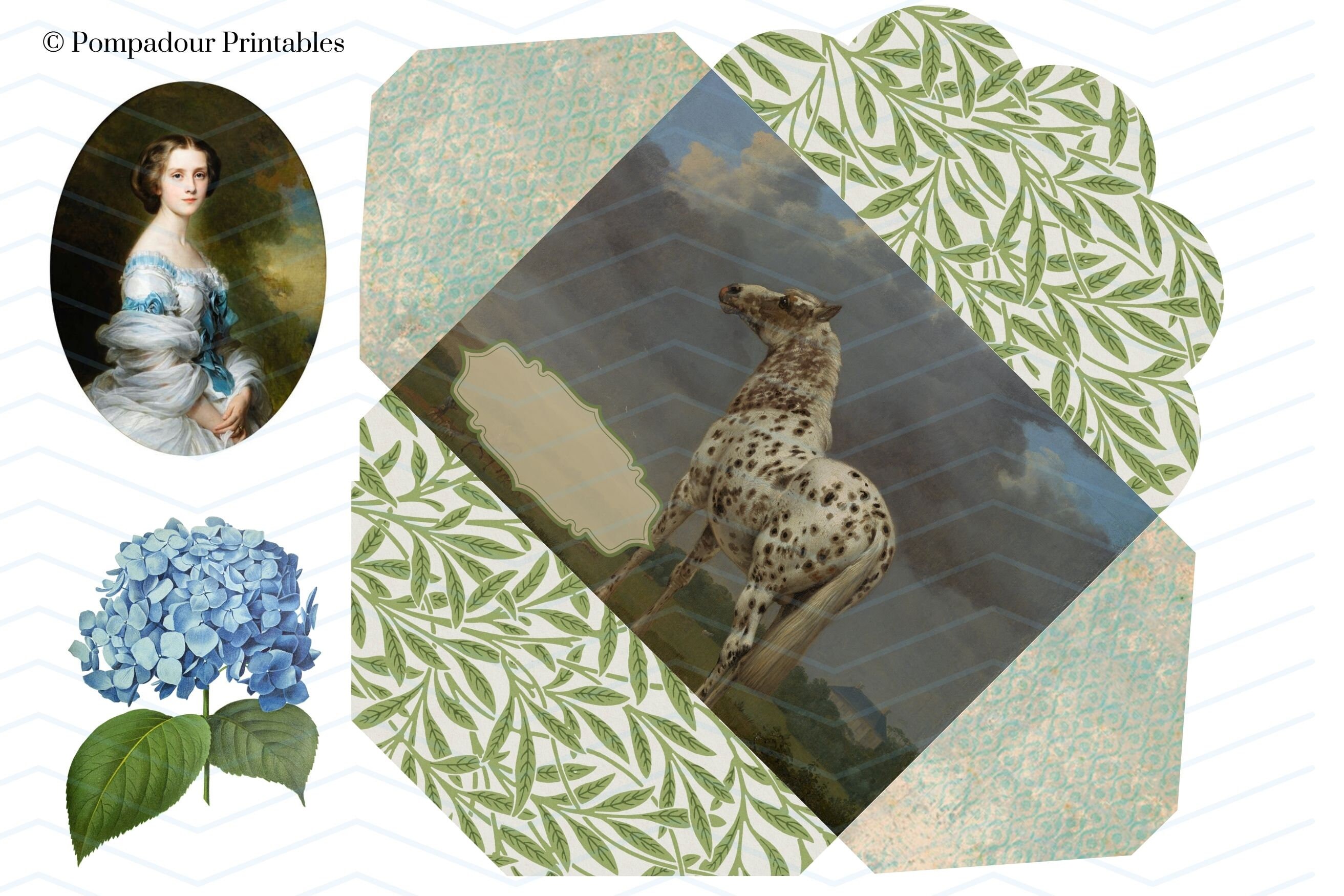 Green Ephemera Kit , Green Junk Journal Ephemera, Green Digital ...