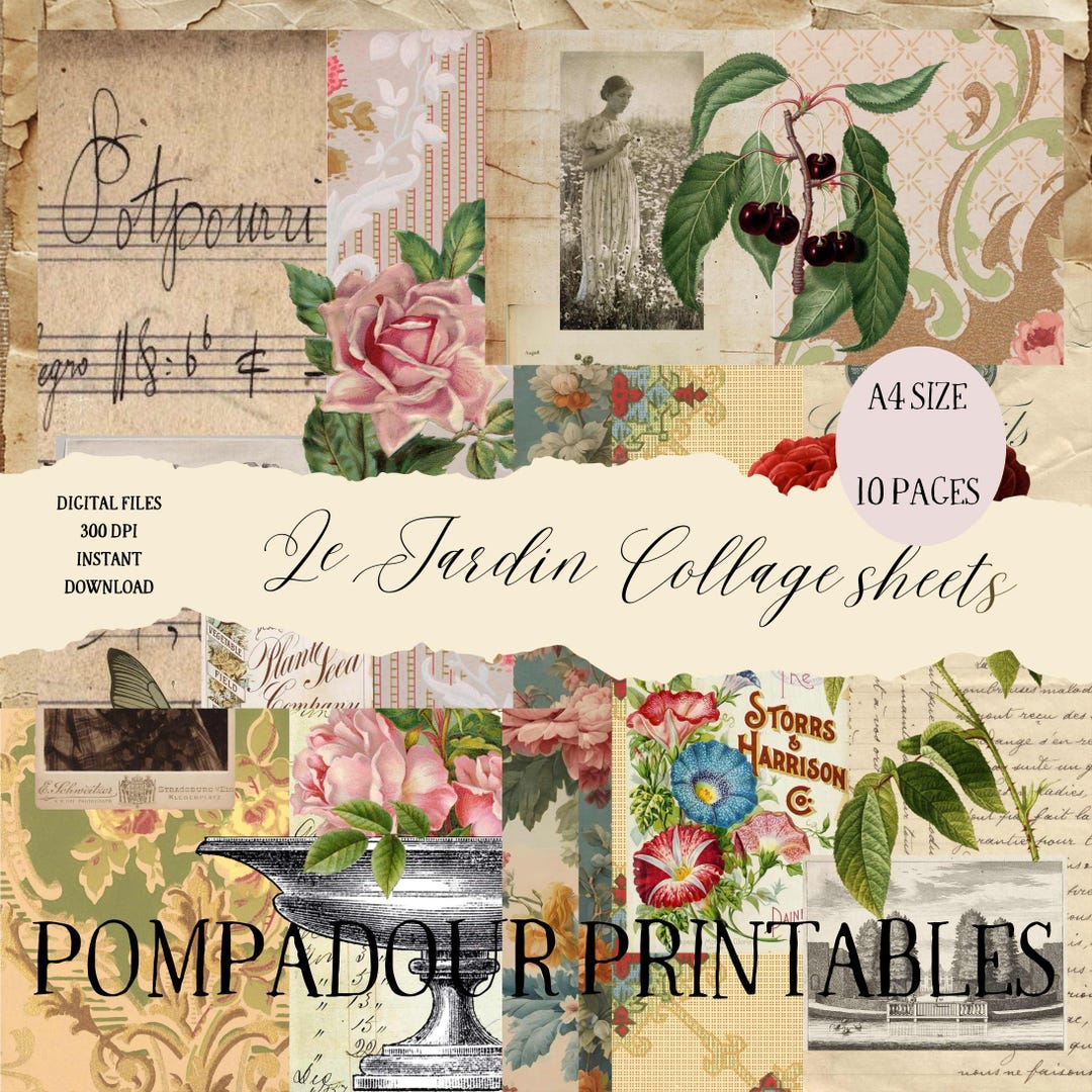 Le Jardin - French Garden Printable, French Ephemera, Vintage ...