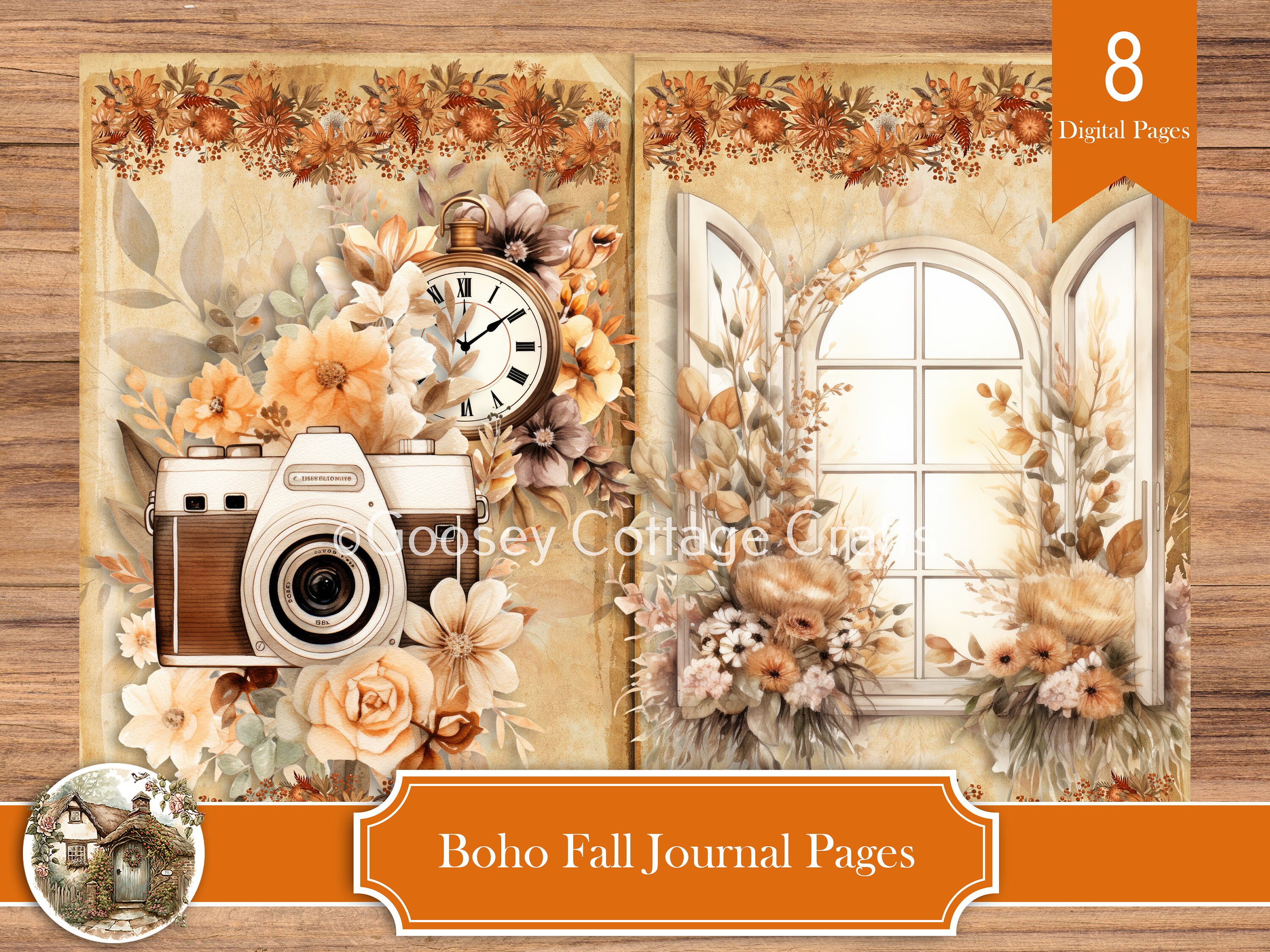 Boho Fall Junk Journal Pages, Digital Download, Ideal for Junk Journals ...