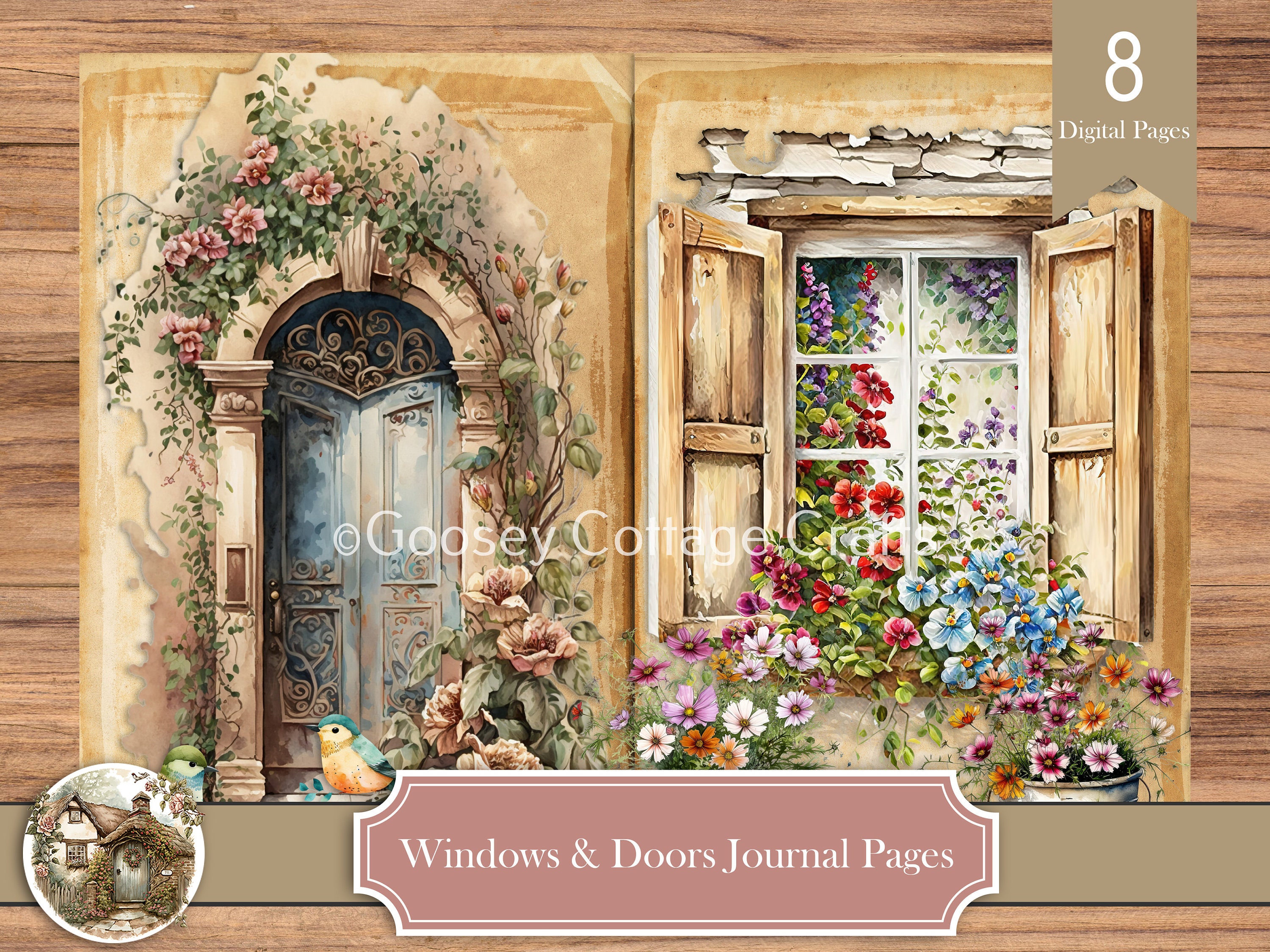 Rustic Windows and Door Junk Journal Pages - Etsy