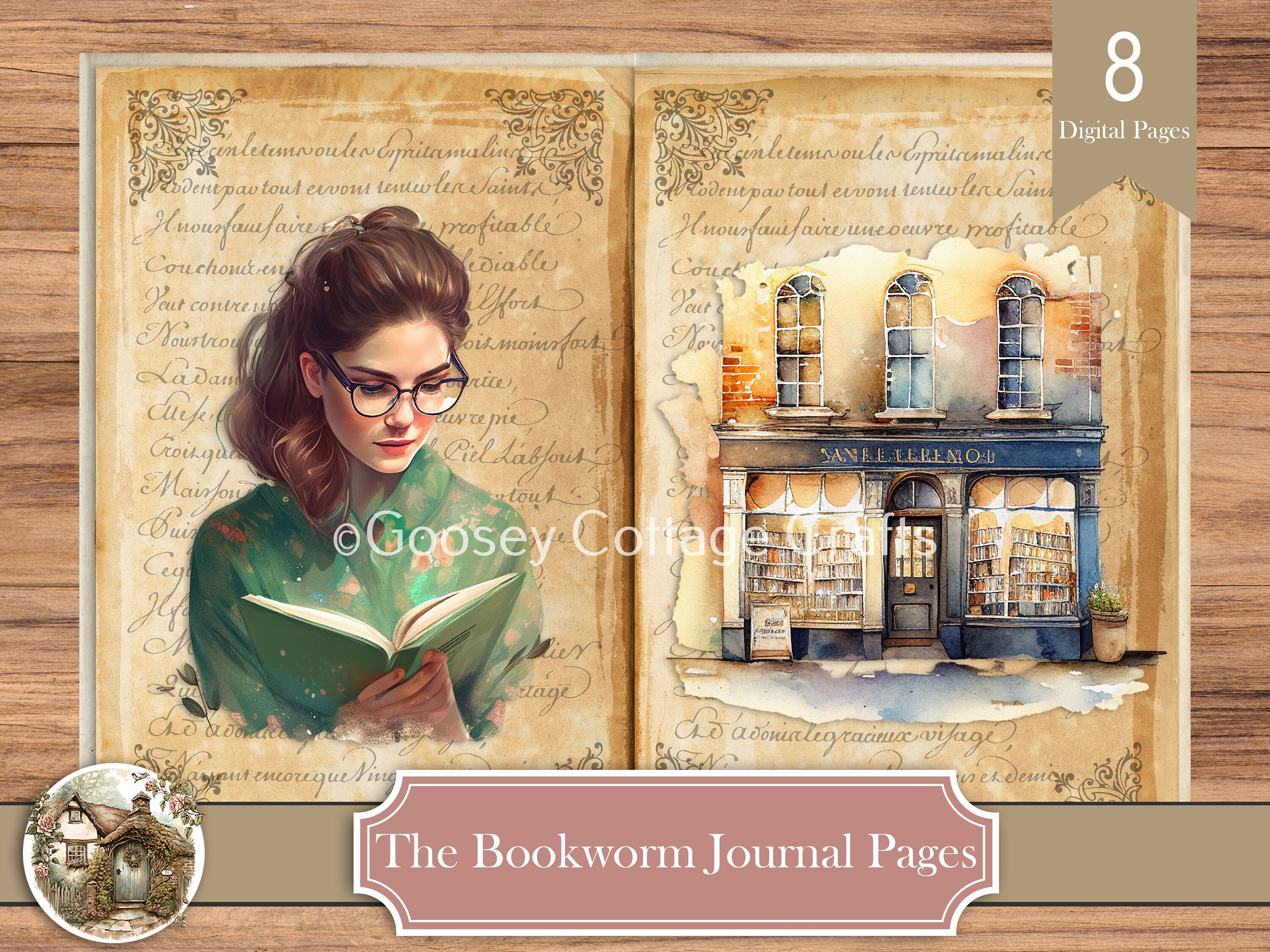 The Bookworm Junk Journal Pages - Etsy