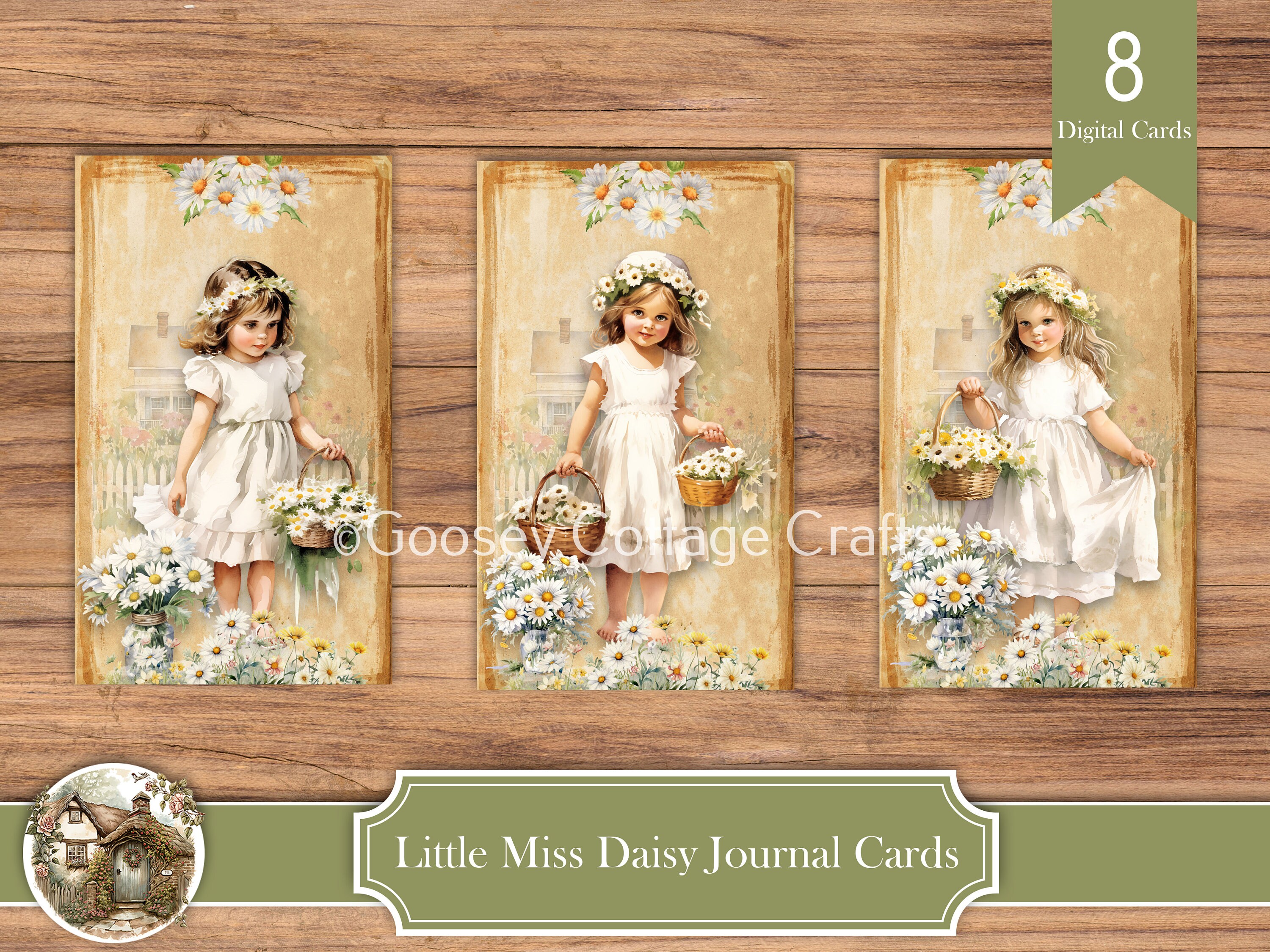 Vintage Little Miss Daisy Junk Journal Ephemera Journaling Cards ...