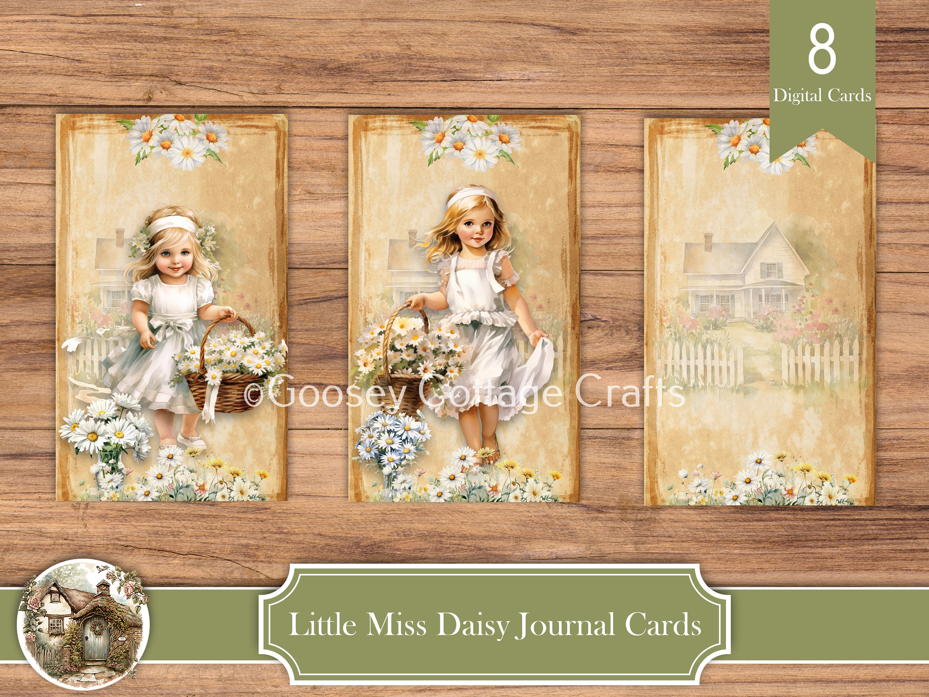 Vintage Little Miss Daisy Junk Journal Ephemera Journaling Cards ...